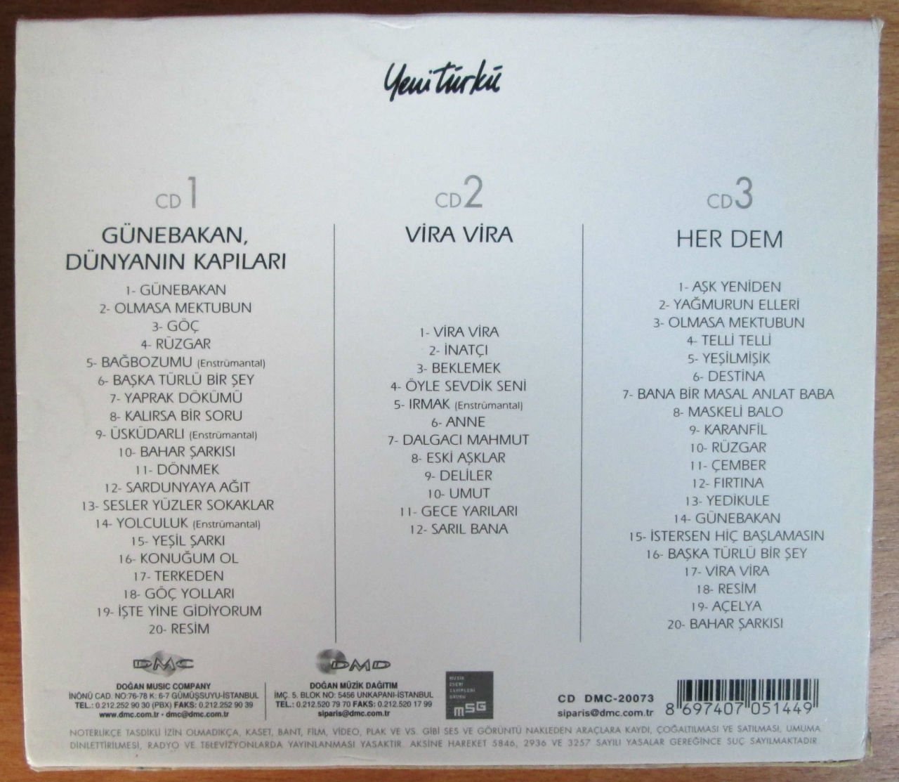 YENİ TÜRKÜ - 3 CD KUTU 2.EL